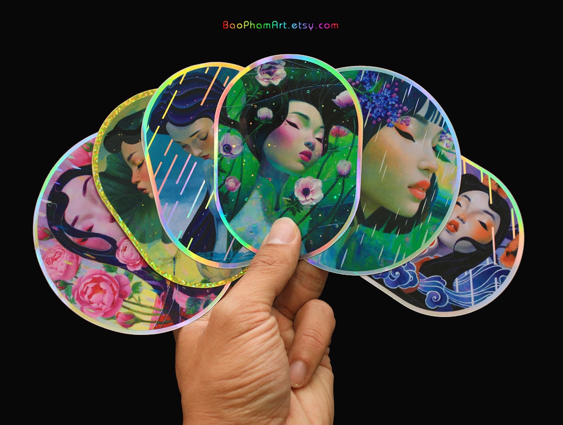 The Rain Holographic Sticker Pack - Etsy