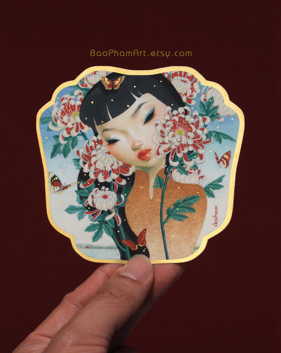 Golden Fan Sticker Set - Etsy