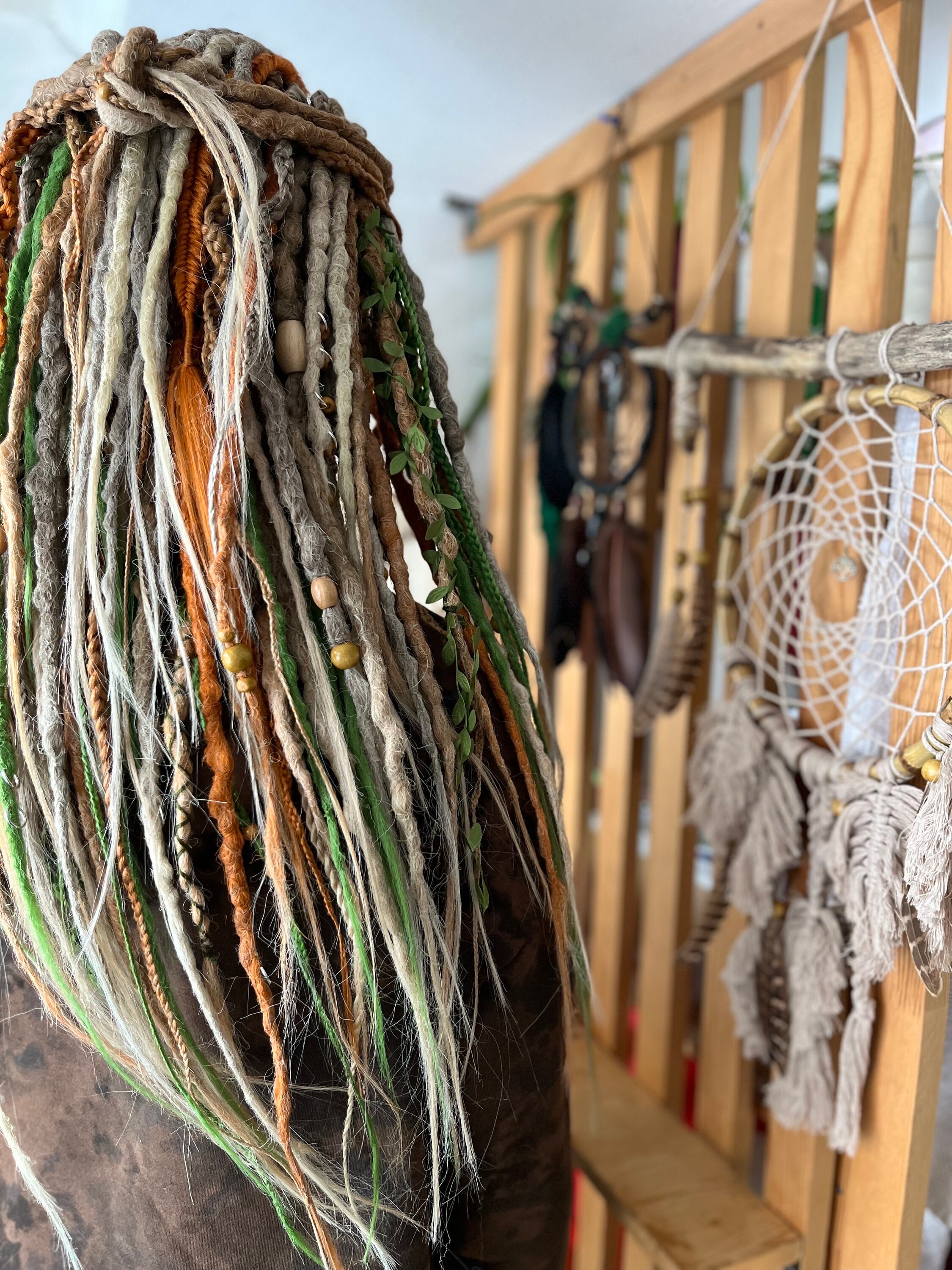 Synthetic Boho Dreadlocks Extension. Sunny Fox Set. DE Dreadlocks Mix ...