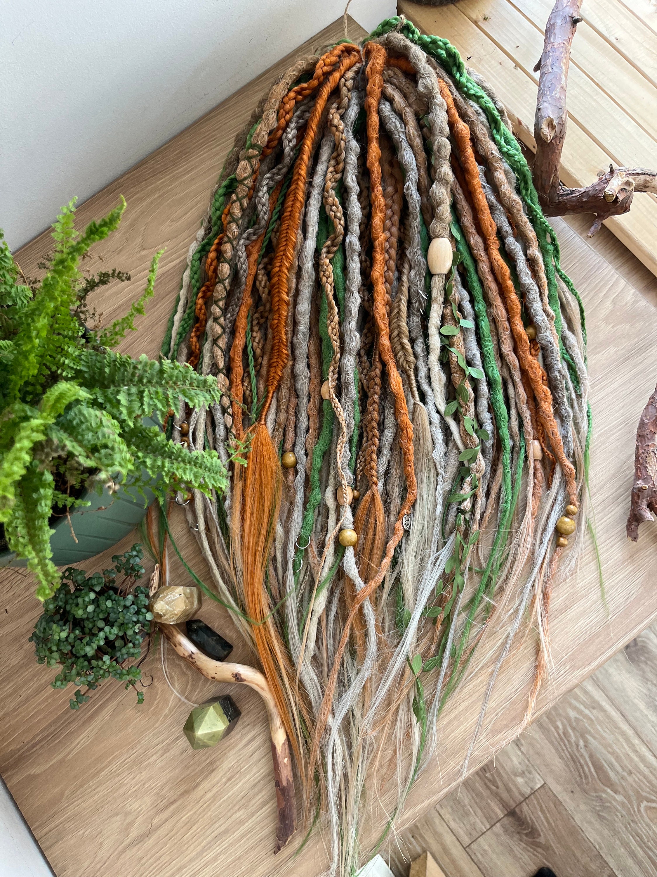 Synthetic Boho Dreadlocks Extension. Sunny Fox Set. DE Dreadlocks Mix ...