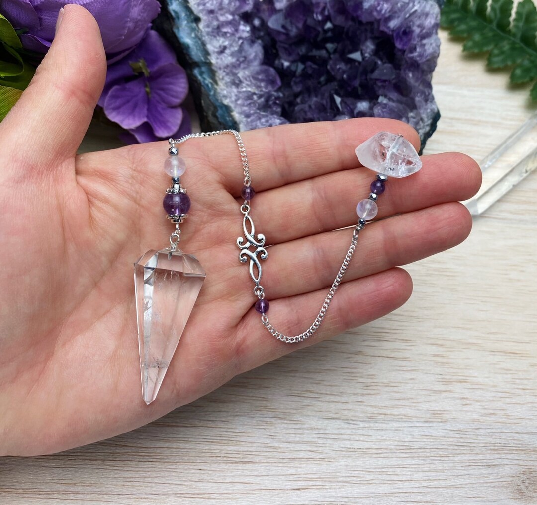 Clear Quartz Pendulum With Amethyst and Moonstone, Communication With ...