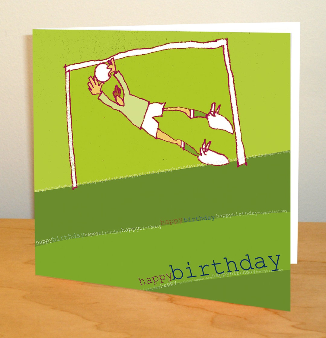 Goalkeeper Football Greetings Card - Etsy