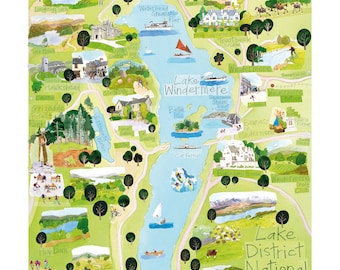 Windermere Lake Map - Etsy