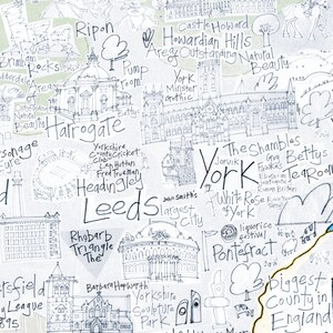 Hand Drawn Map of Yorkshire, Giclée Fine Art Print - Etsy UK