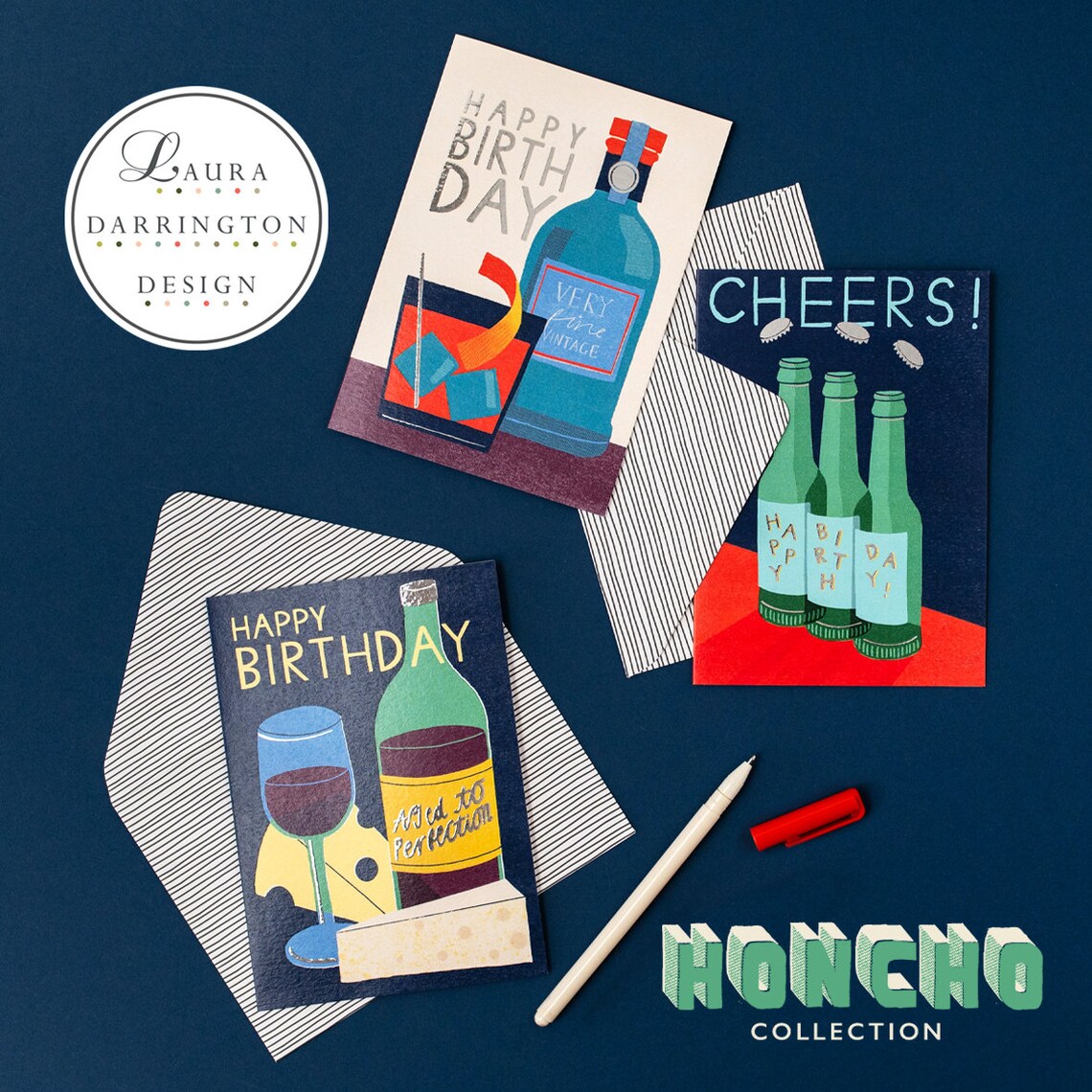 Laura Darrington Design Honcho Collection Male Inspired Retro Greetings ...