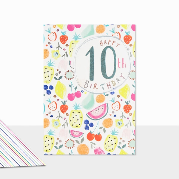 Happy 10th Birthday Greetings Card Kids Children Birthday - Etsy
