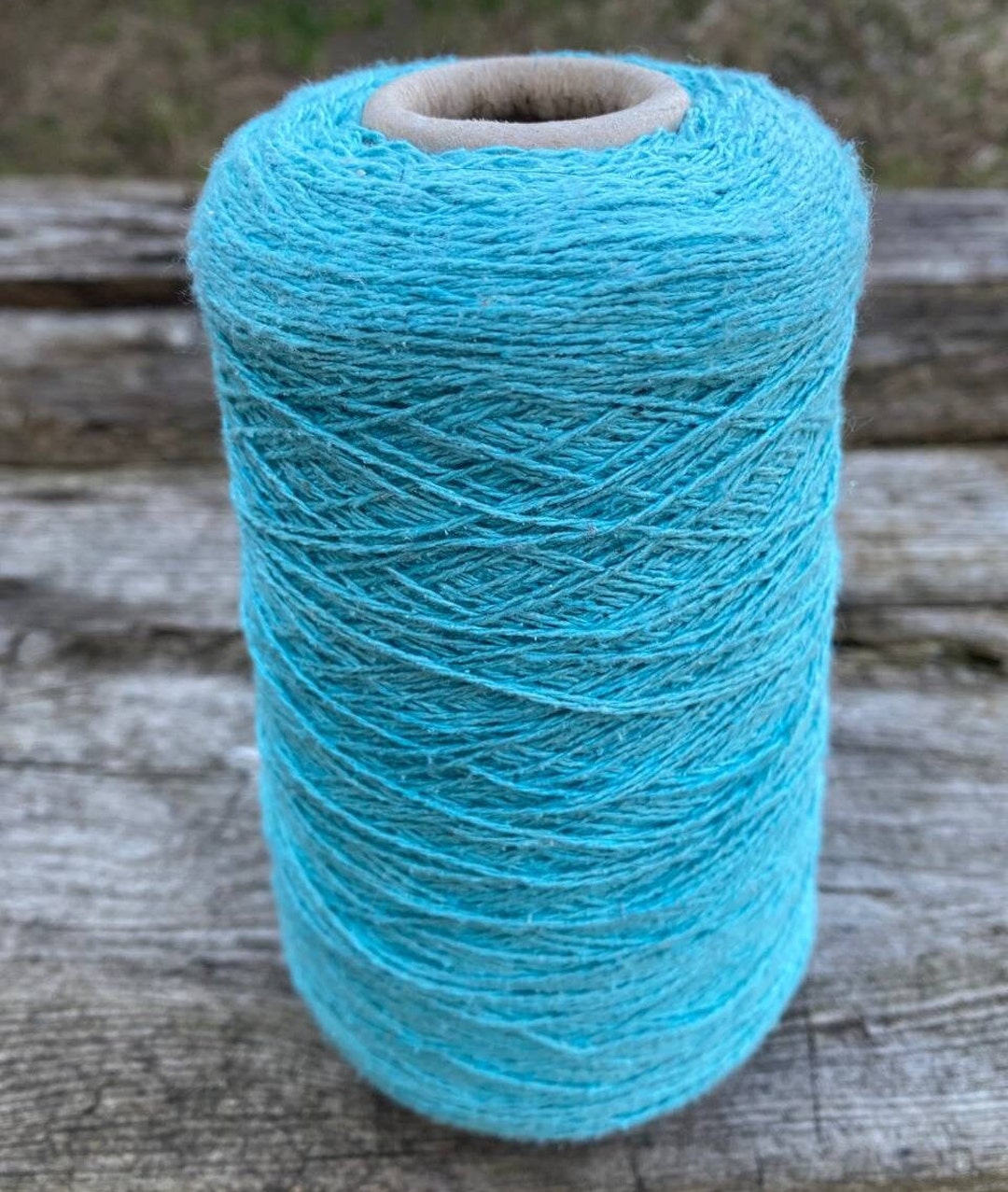 Turquoise 100% Silk Bourette Yarn 230g / 0.5lb Cone, Italian Silk Yarn ...