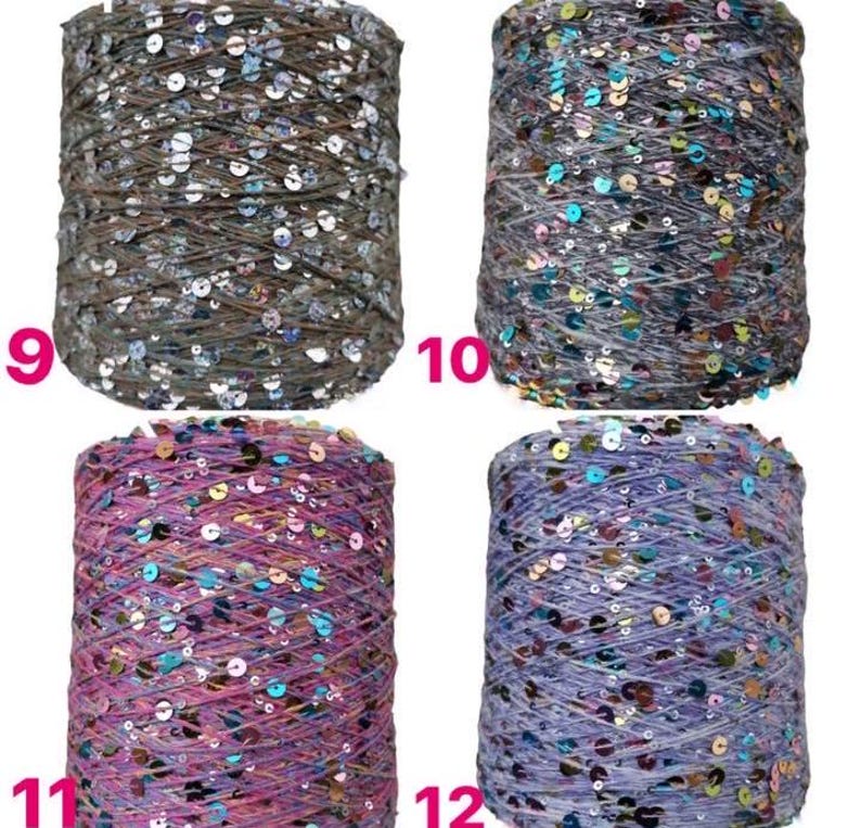 Double Sequin Cotton Yarn per 50g/0,11lb, Sequins 6mm/3mm Luxury ...