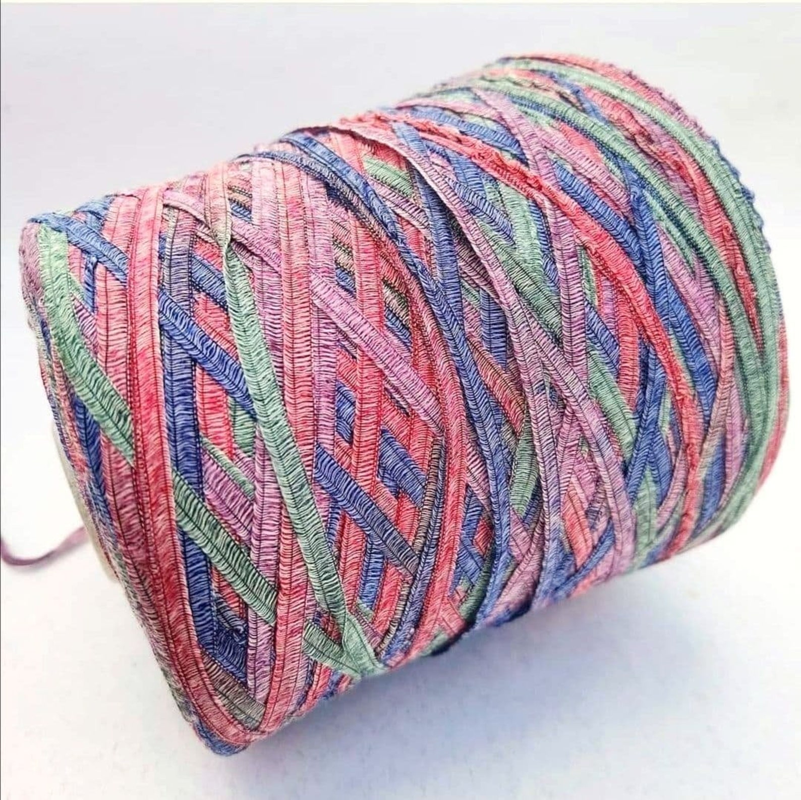 FASHION MILL Cotton Silk Multicolor Art Ribbon Italy Yarn on - Etsy UK