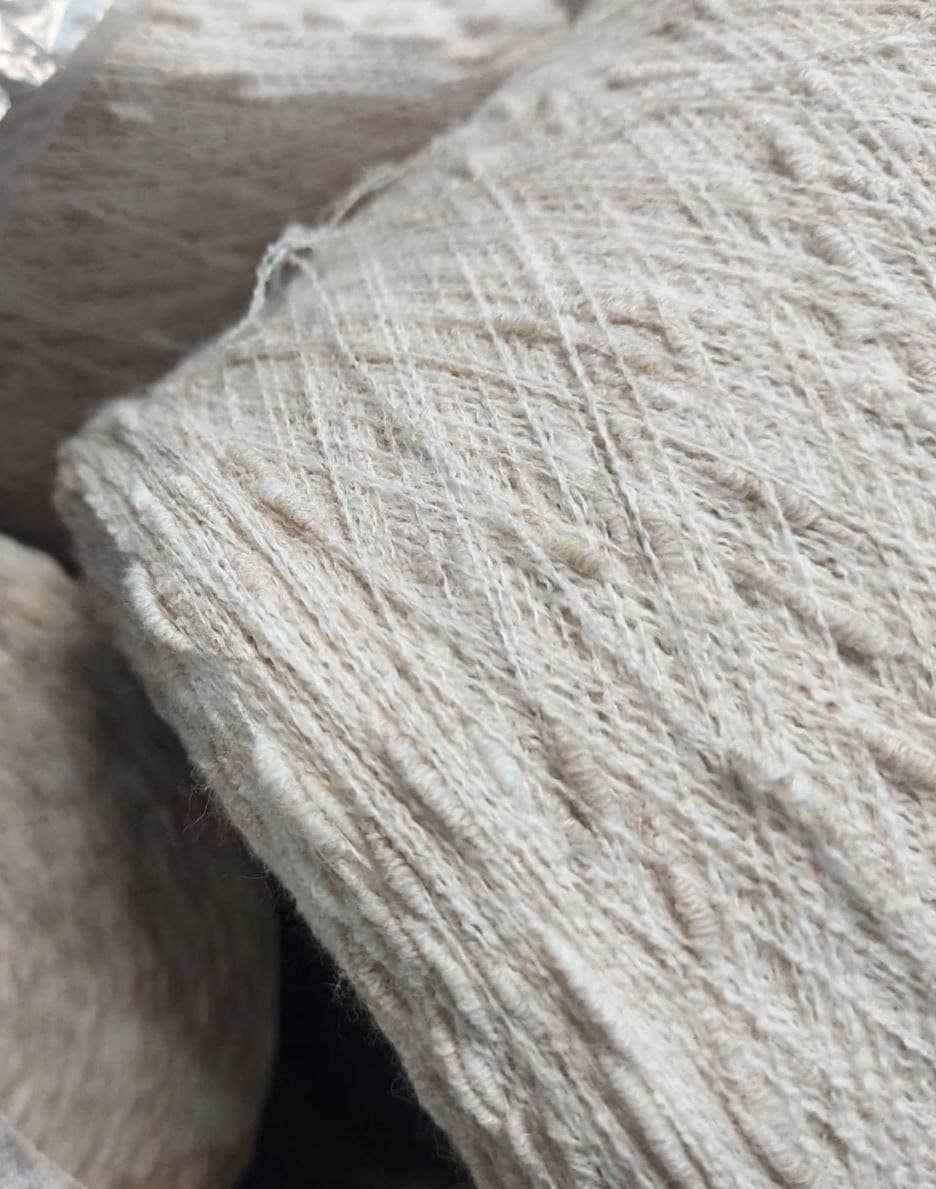 Natural White Boucle Wool Alpaca Yarn on Cone, Italian Textured Bumps ...