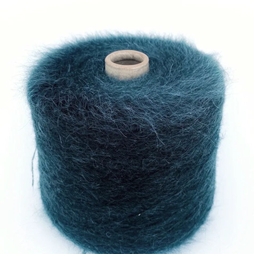 Green Kid Mohair Italian Fluffy Yarn on Cone per 100g / 3.52oz / 900m ...