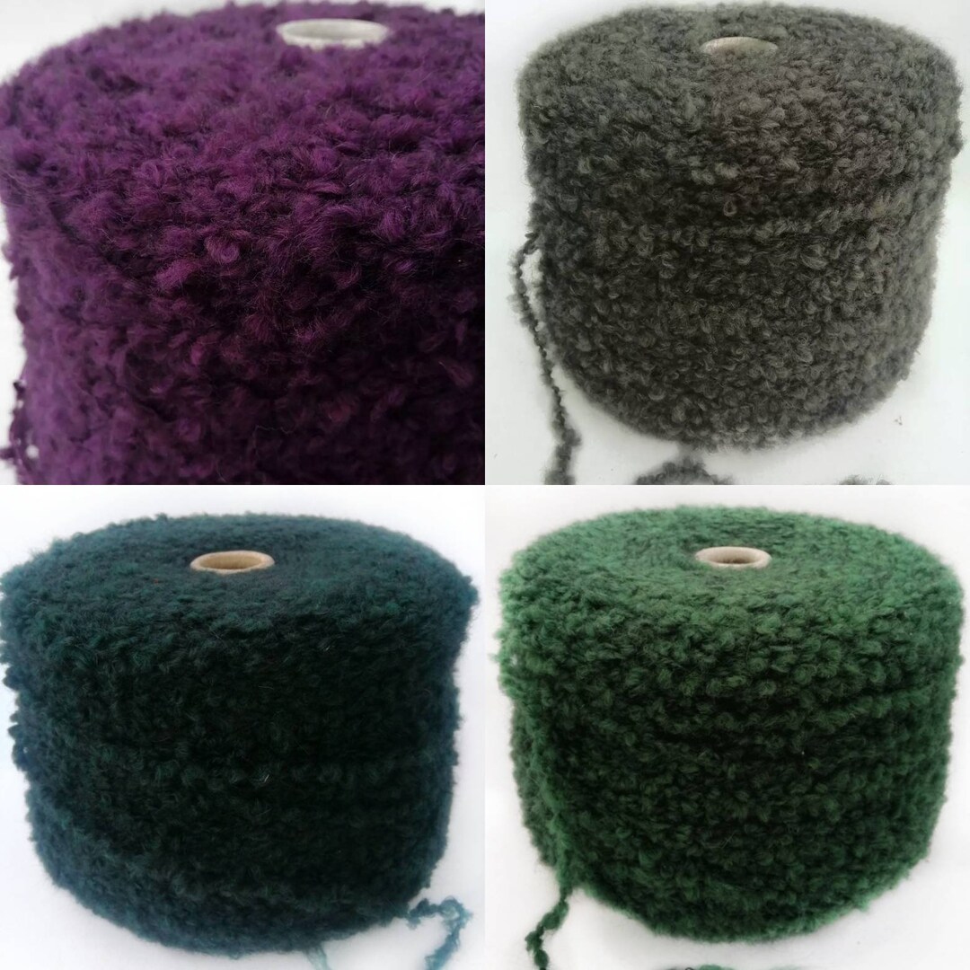 Teddy Bear Kid Mohair & Merino Wool Yarn on Cone, Thick Boucle Mohair ...