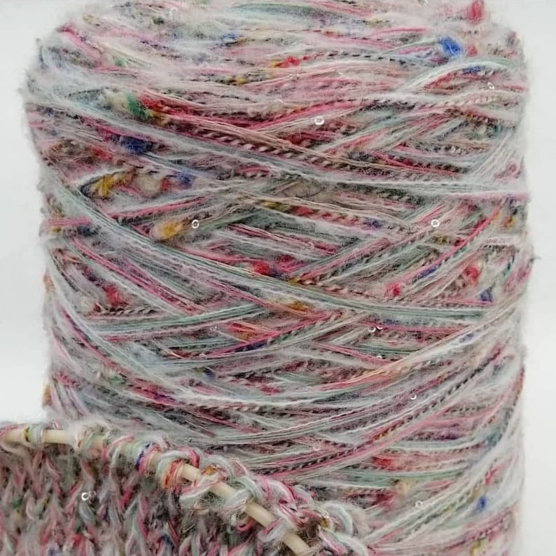 Boucle Kid Mohair Merino Wool Sequin Yarn per 100g, Blend Art Mohair ...