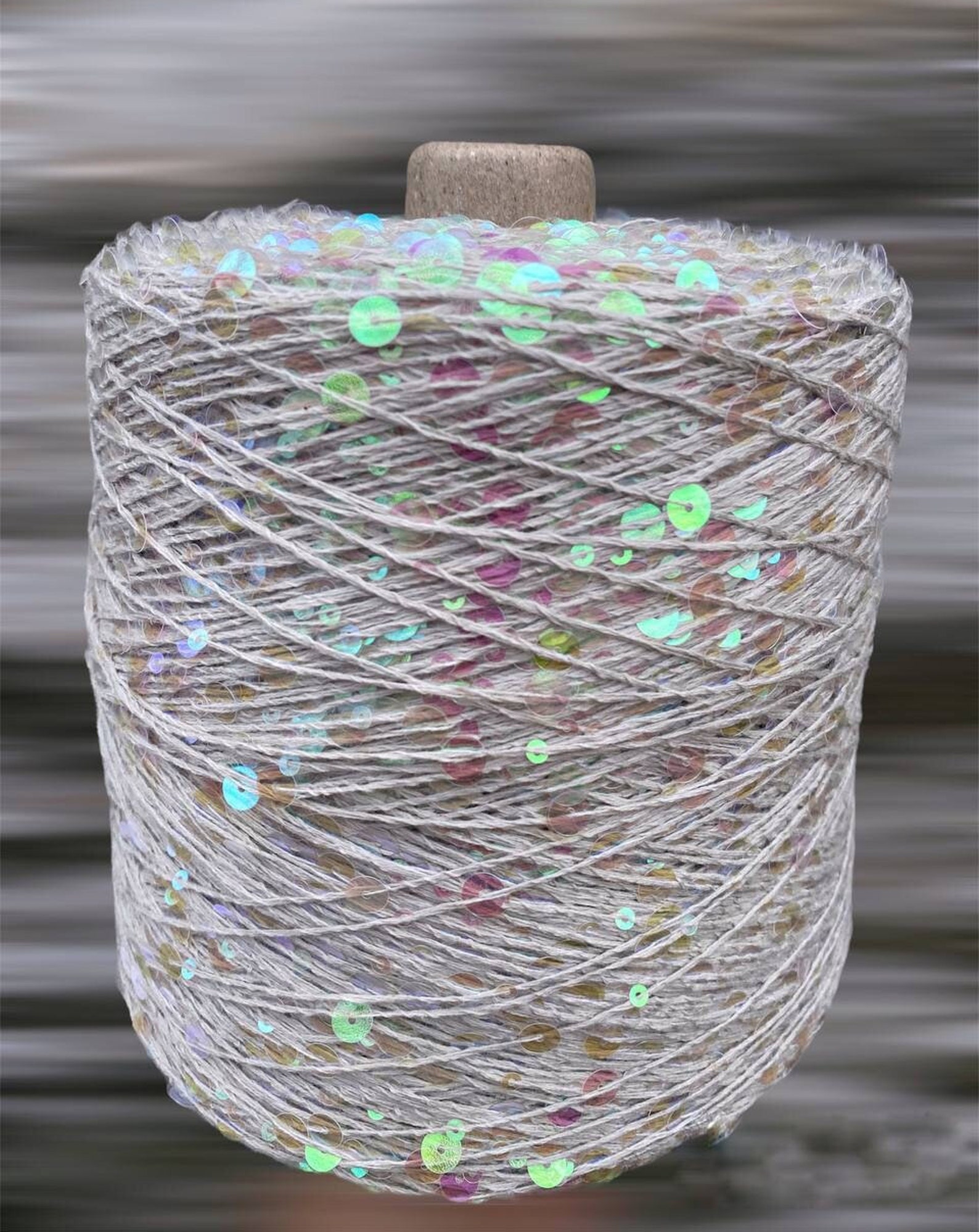 Royal Double Sequins Cotton Yarn With 6mm/3mm Transparent Halogram ...