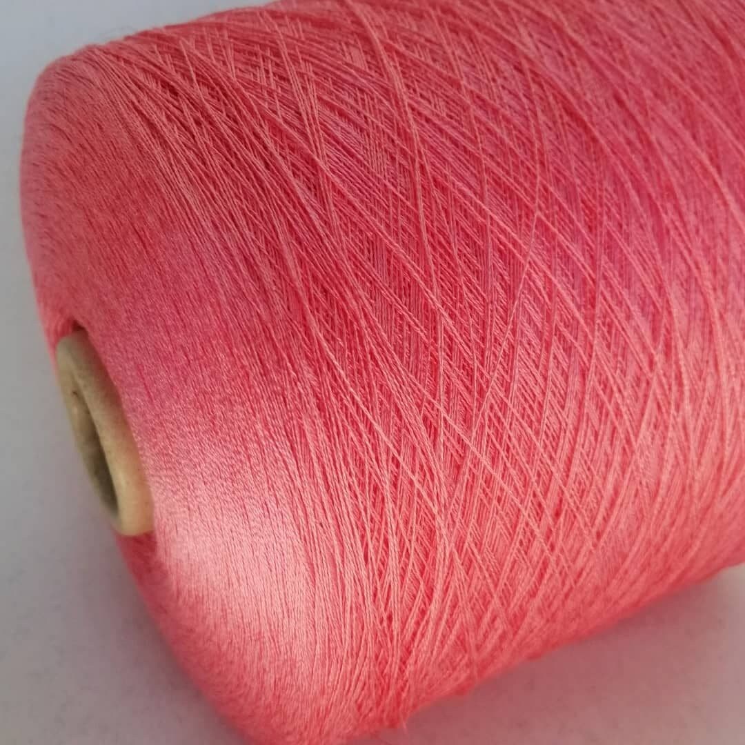 IAFIL Mercerized Pink Cotton Italy Yarn per 100g / 3,5oz, Crochet Yarn ...