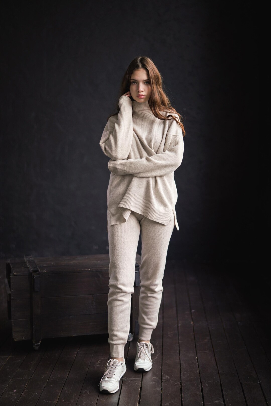 100% Pure Cashmere Suit With Pants, Tracksuit Women Set, Cashmere Woman ...