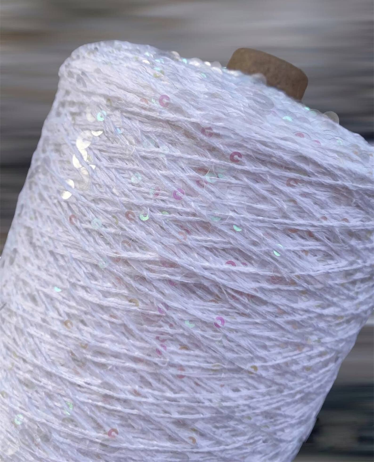 Royal Double Sequins Cotton Yarn With 6mm/3mm Transparent Halogram ...