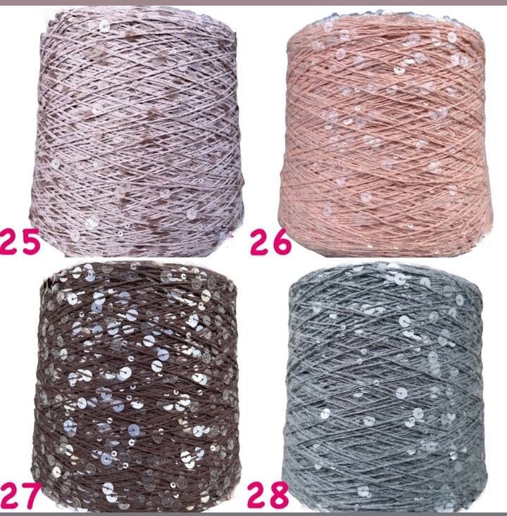 Royal Double Sequins Cotton Yarn per 50g/011lb Sequins Yarn - Etsy