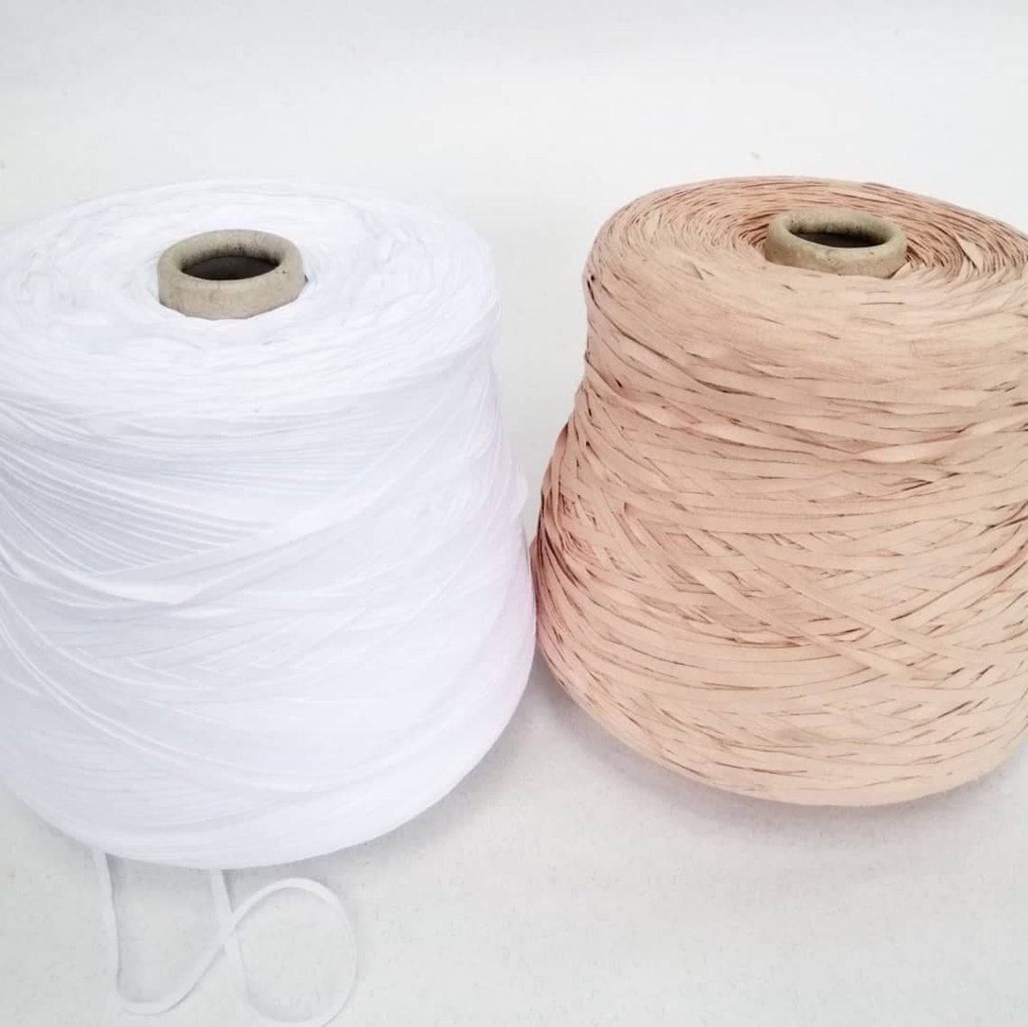 Ribbon Cotton Yarn White Beige Ribbon Italy Yarn on Cone 250m - Etsy