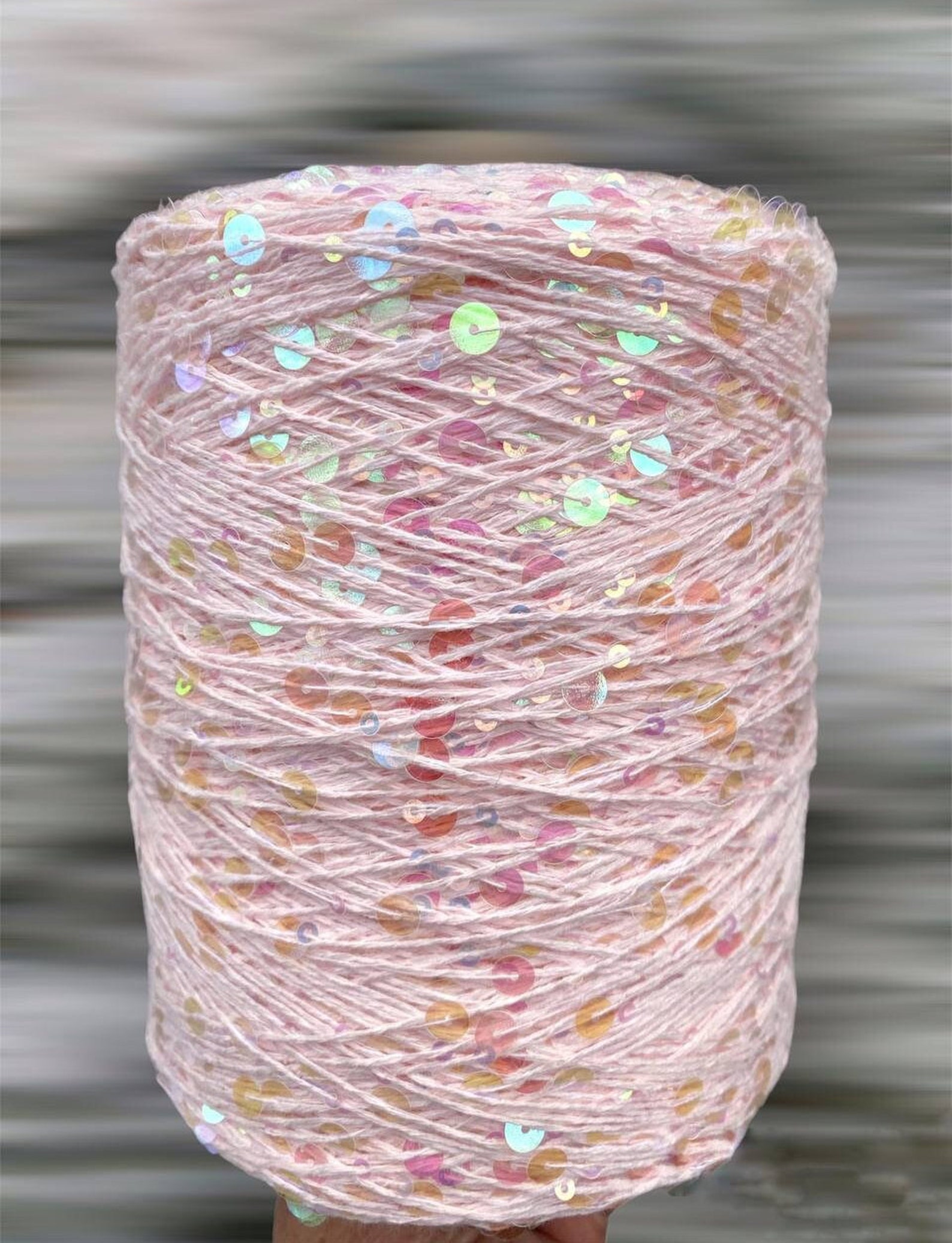 Royal Double Sequins Cotton Yarn With 6mm/3mm Transparent Halogram ...