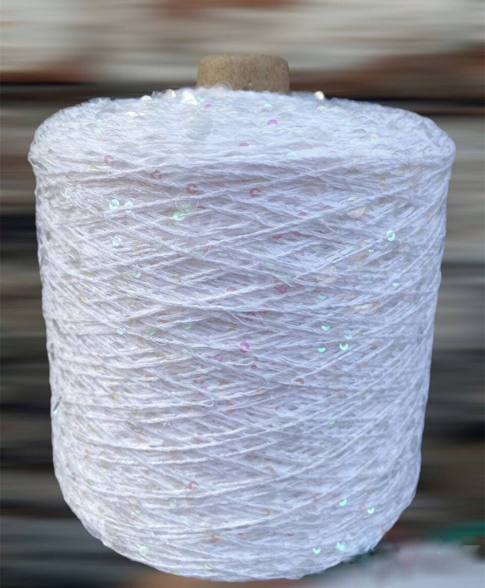 Royal Double Sequins Cotton Yarn With 6mm/3mm Transparent Halogram ...