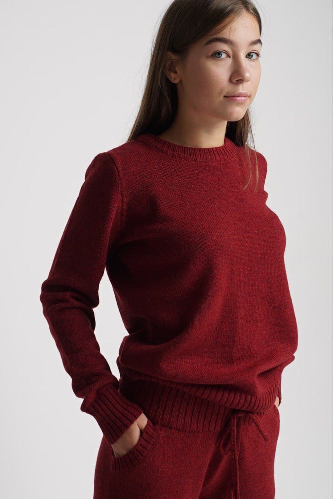Knitted Cashmere Merino Wool Suit, Tracksuit Women Set, Woman Sweater ...