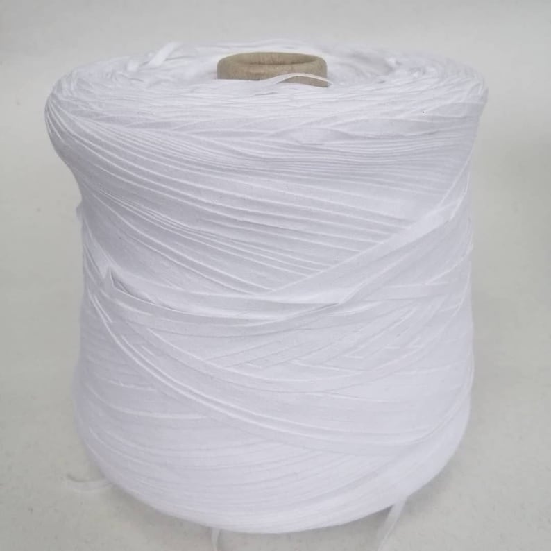 Ribbon Cotton Yarn White Beige Ribbon Italy Yarn on Cone 250m - Etsy