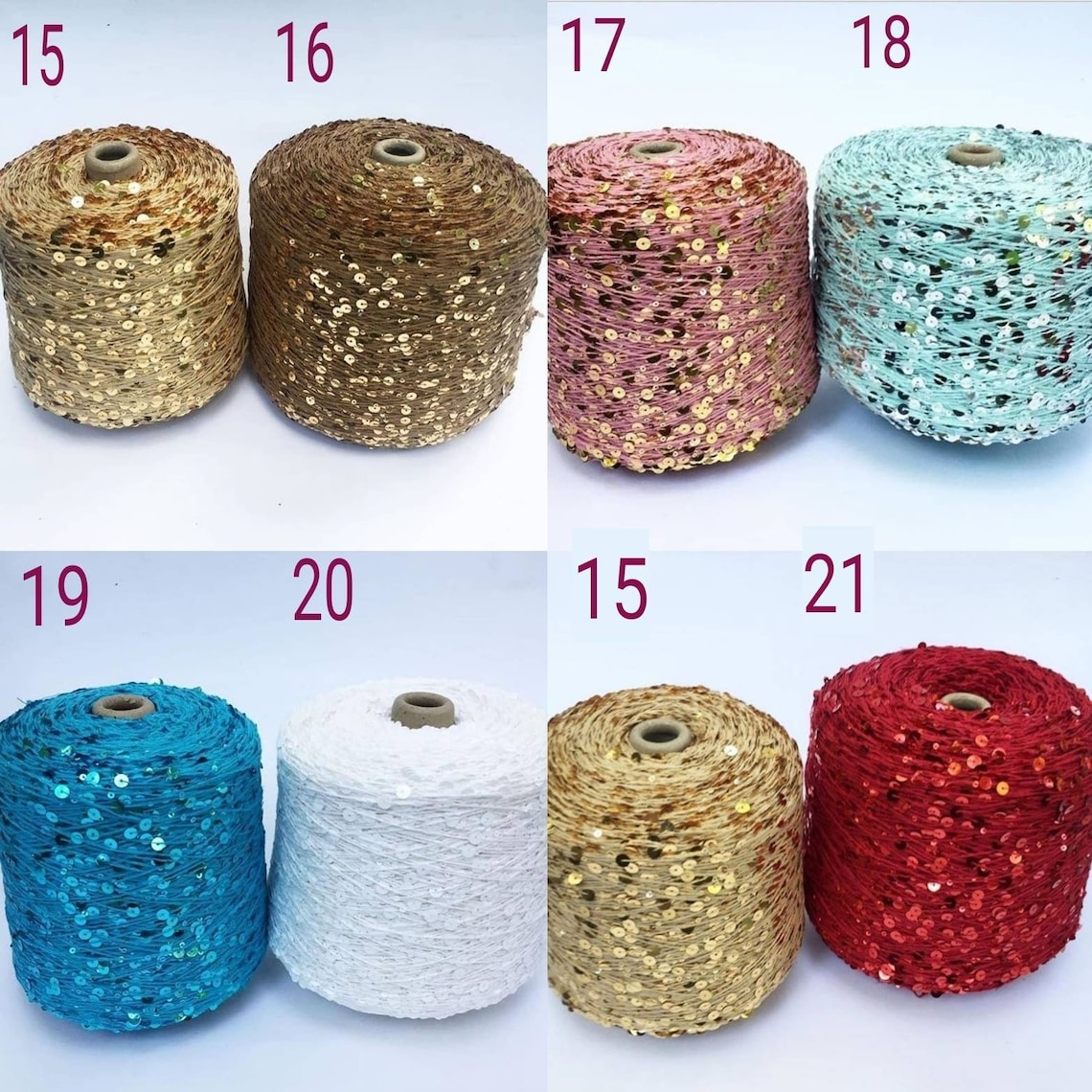 Royal Double Sequins Cotton Yarn per 100g/022lb Paillettes - Etsy