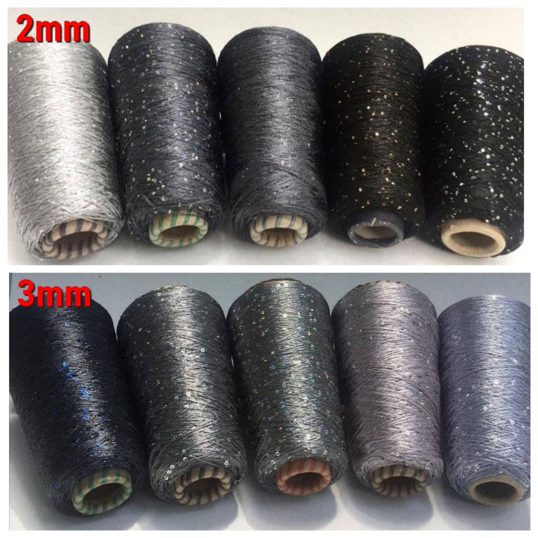 Micro Sequins 2mm 3mm Yarn Thread Luxury Decorative Shiny Sparkly ...