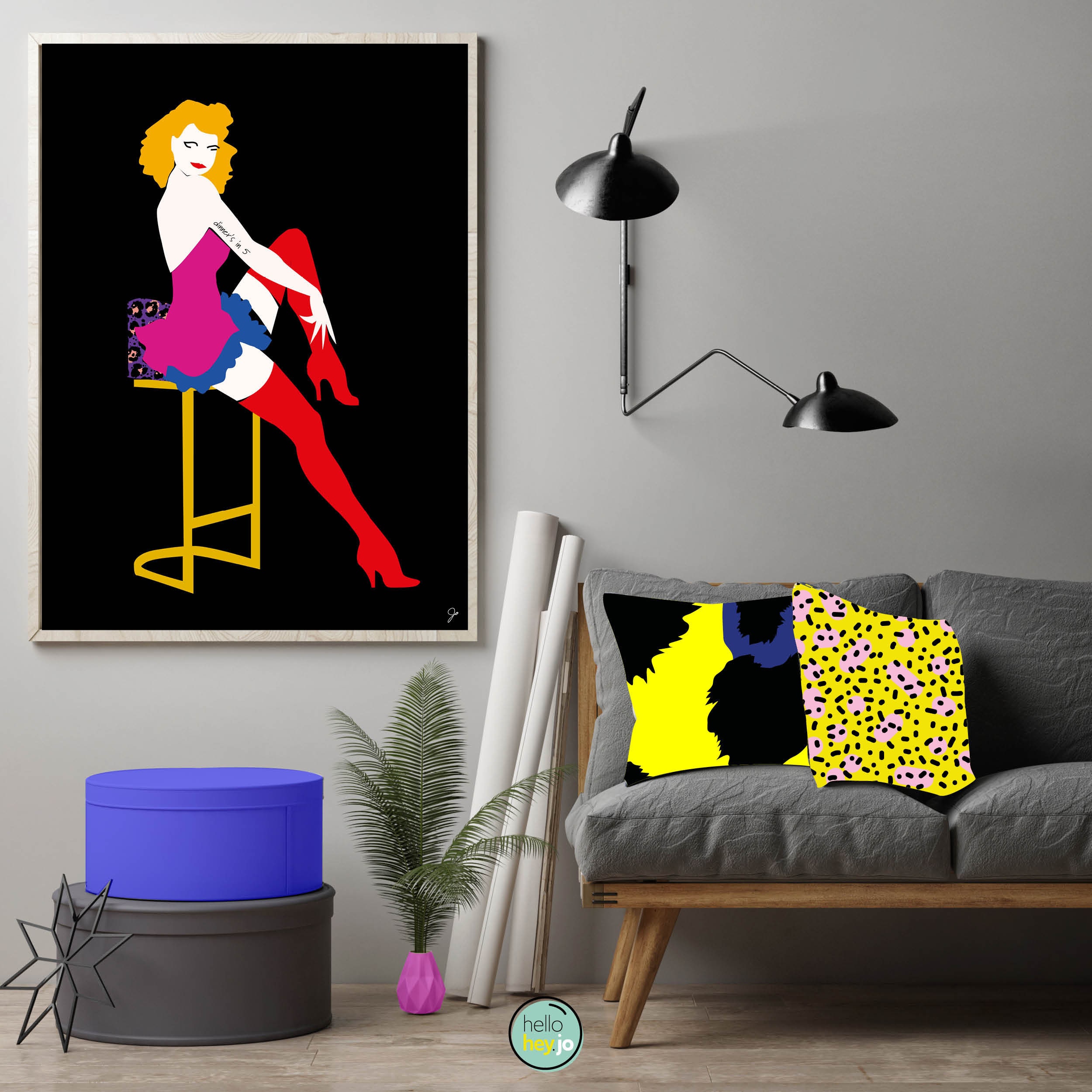 Hubba Hubba Girl on Black Background Personalised Pin up - Etsy