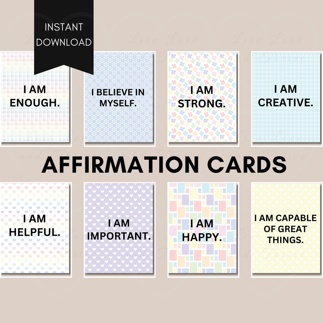 Rainbow Affirmation Cards, Affirmation Cards Printable, Positive ...