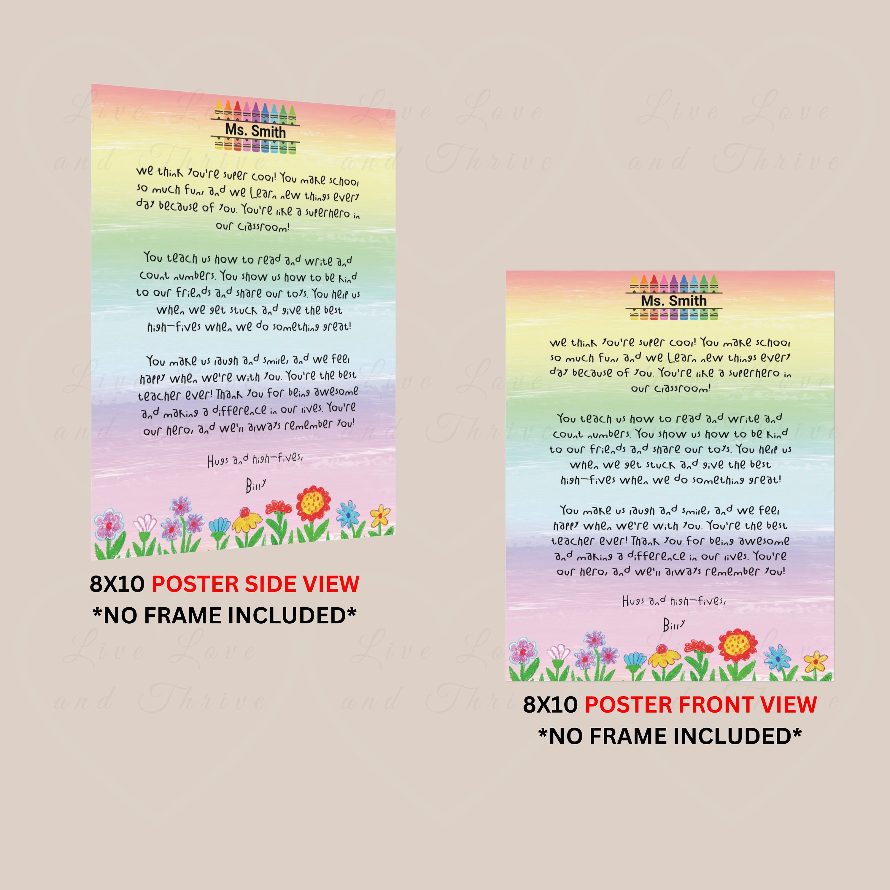 Custom and Personalized Teacher Appreciation Wall Art, Canvas Art ...