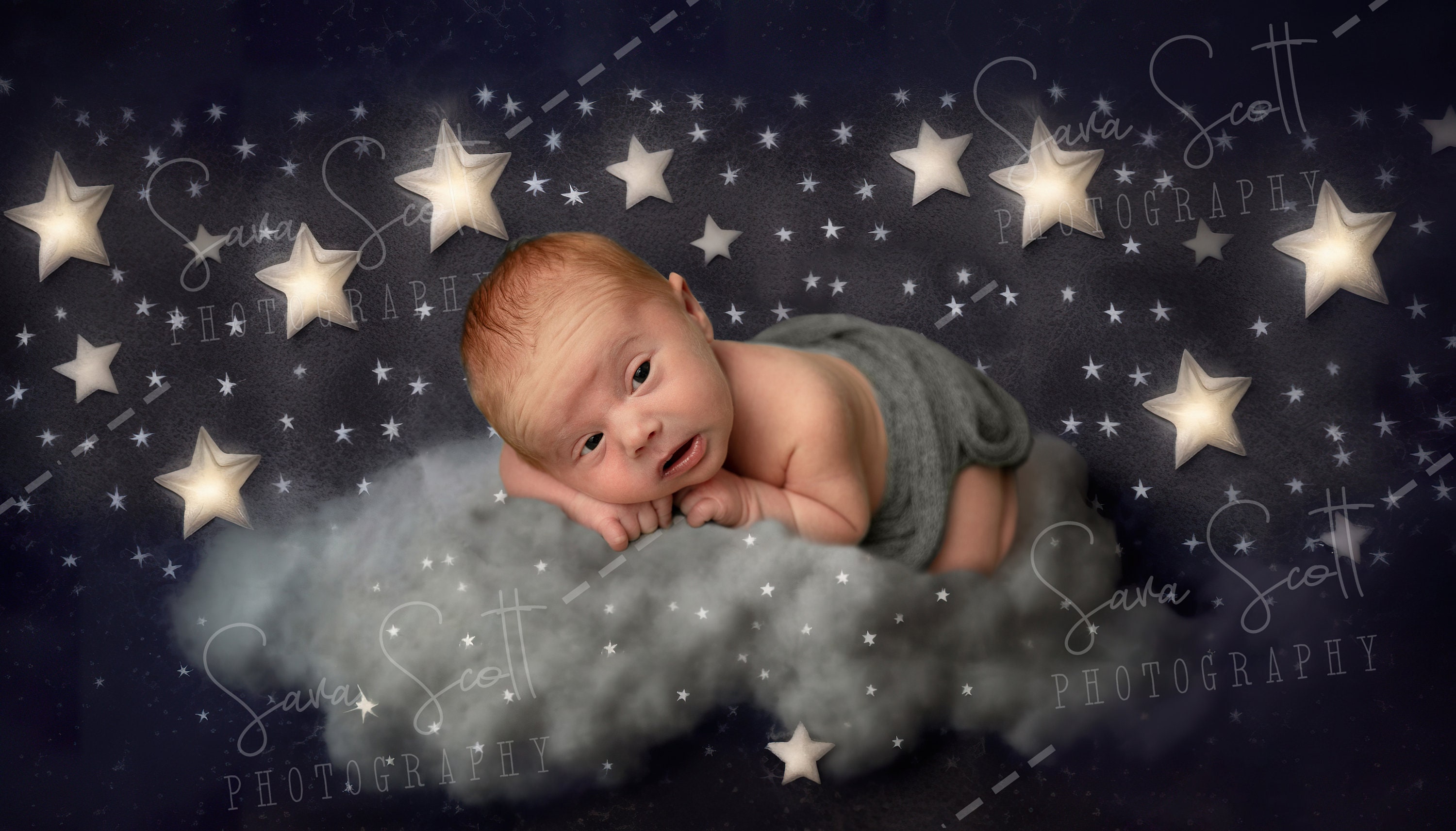 Newborn Digital Backdrop Starry Night Clouds - Etsy