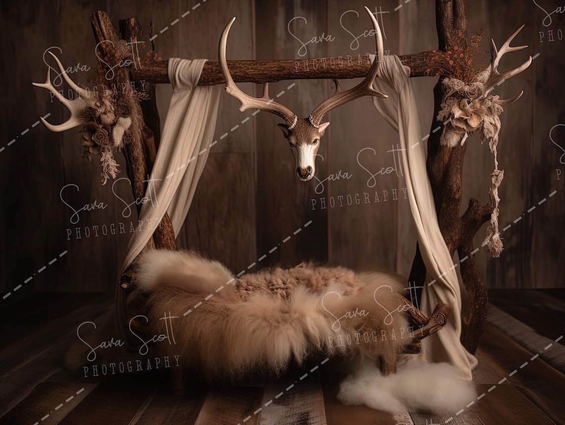 Newborn Digital Backdrop Hunting Theme - Etsy