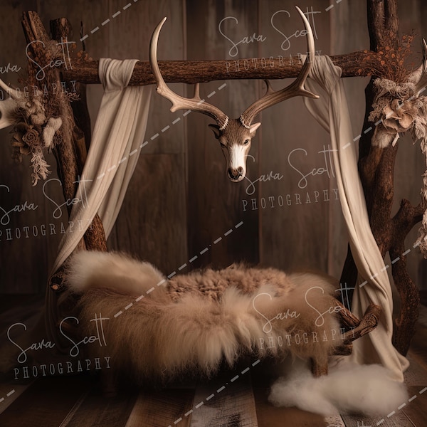Hunting Newborn Digital Background - Etsy