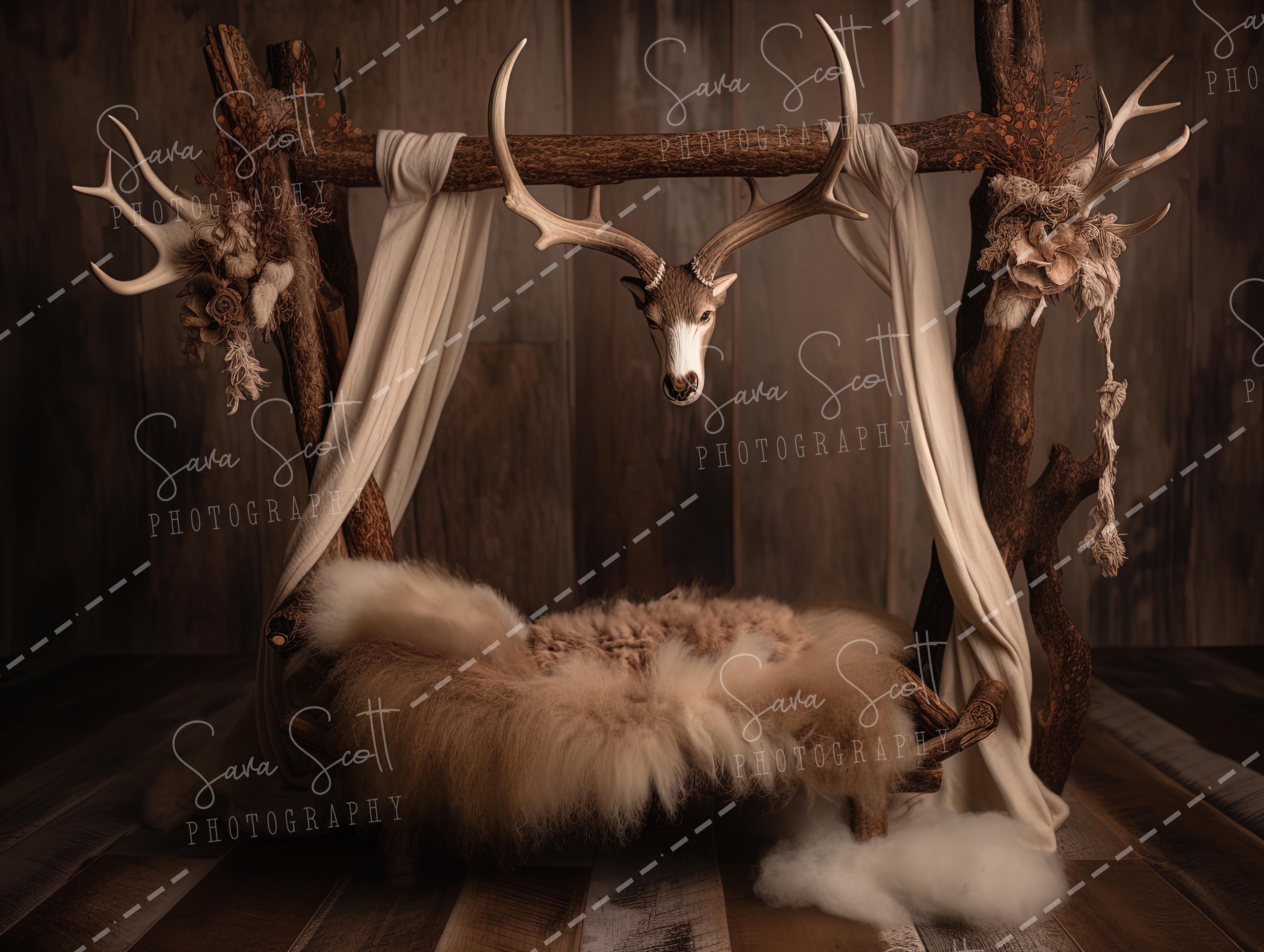 Newborn Digital Backdrop Hunting Theme - Etsy