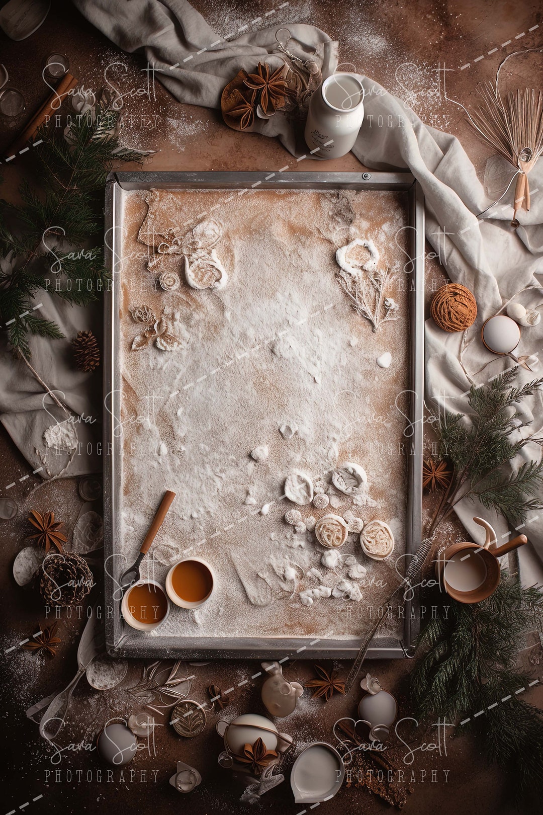 Newborn Digital Backdrop, Christmas Baking - Etsy