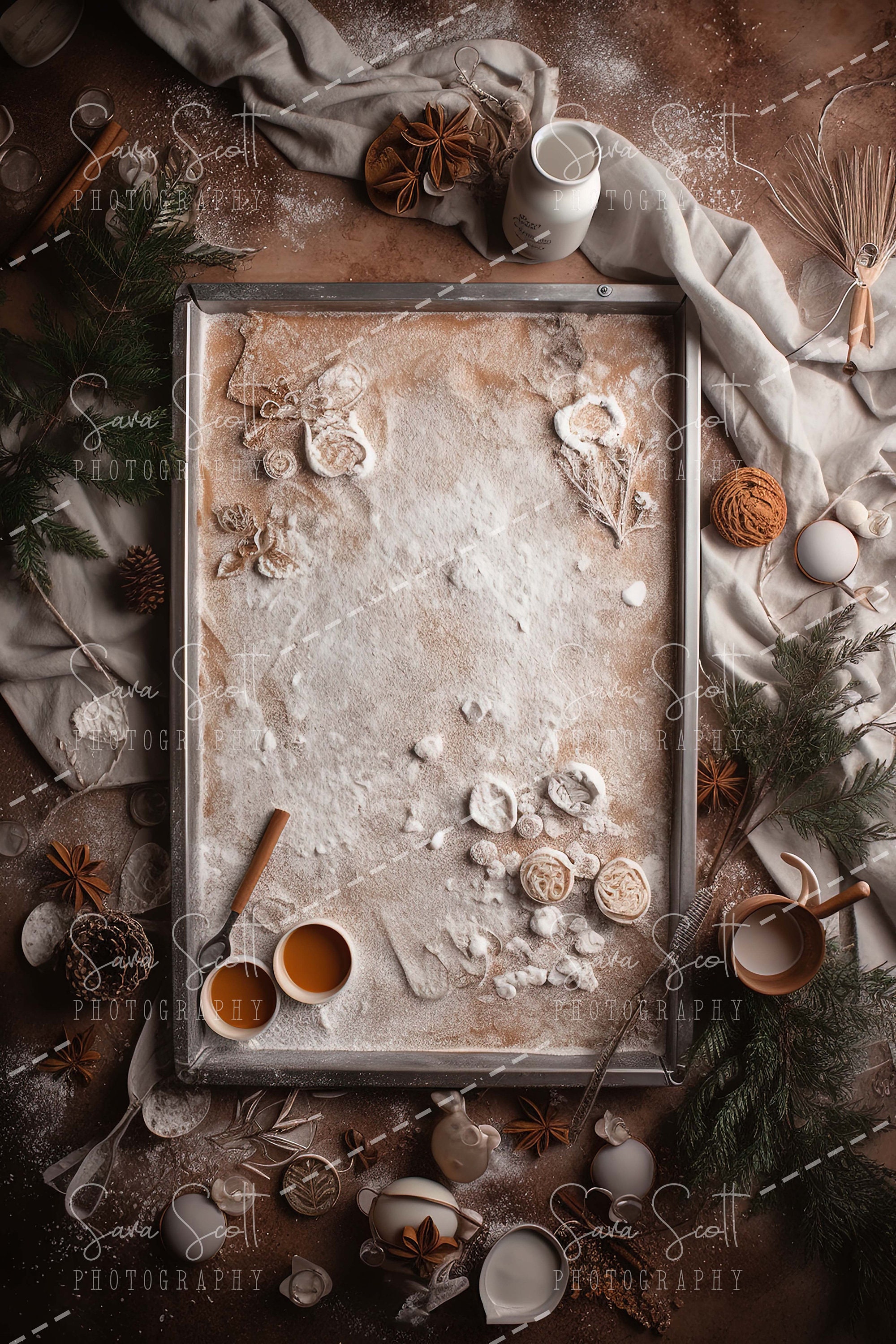 Newborn Digital Backdrop, Christmas Baking - Etsy