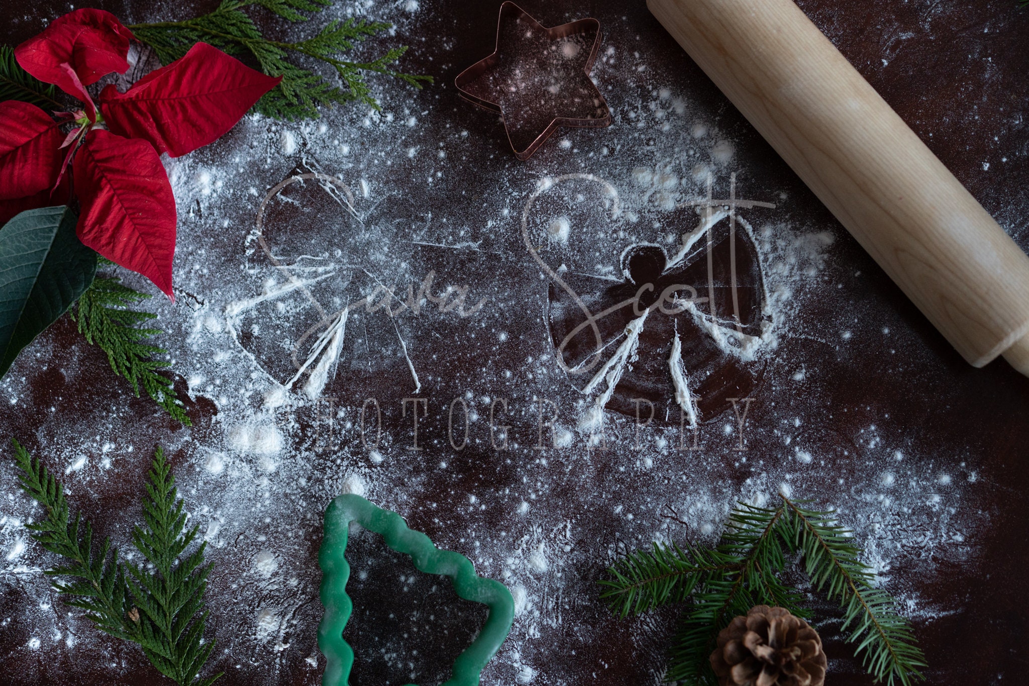 Christmas Cookie Snow Angel Digital Background - Etsy Canada