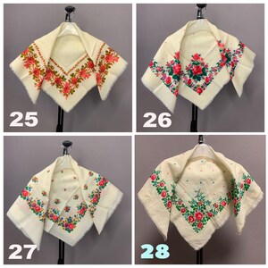 Vintage USSR Slavic Babushka Scarf - Soviet Floral Headscarf, Ukrainian ...