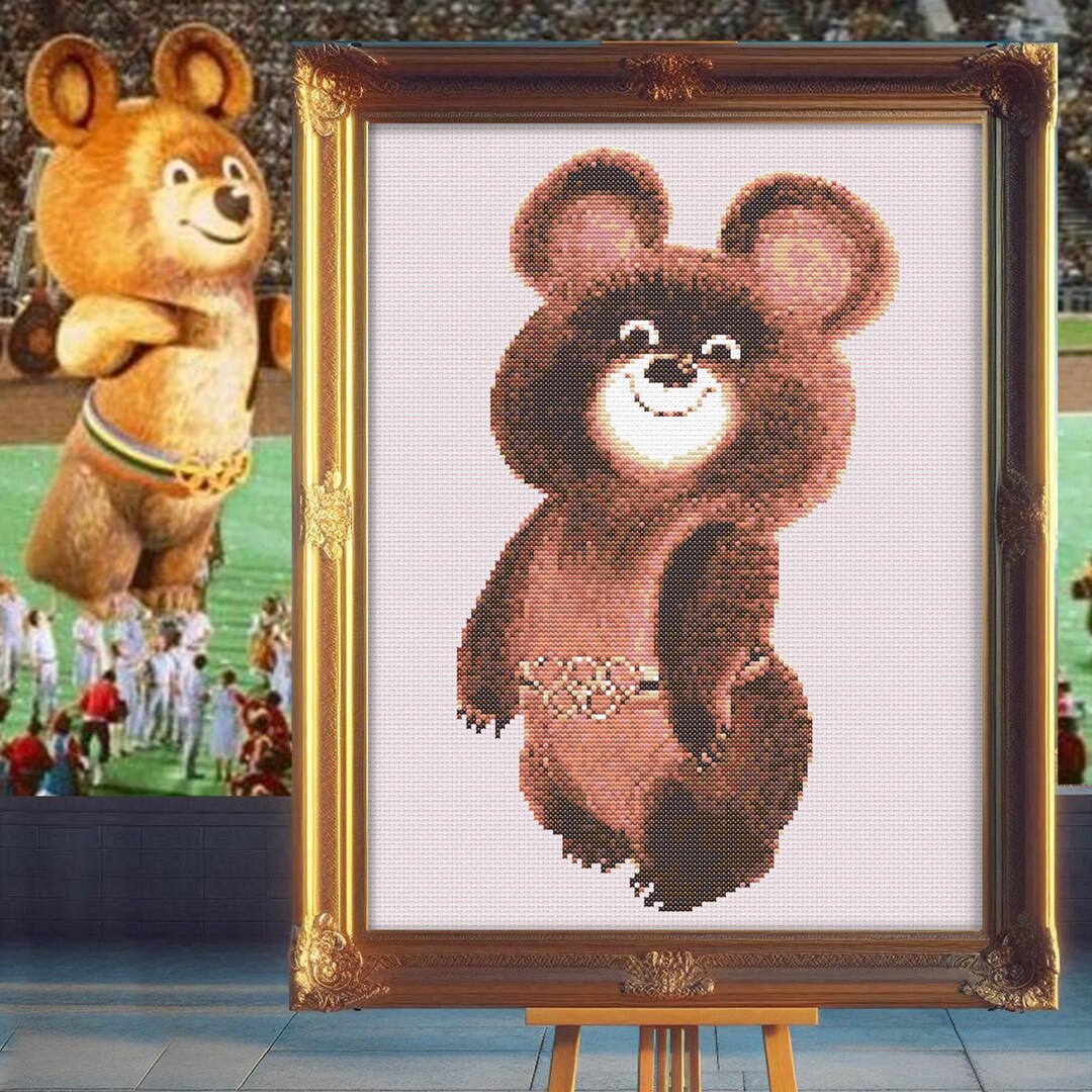 Olympic Bear Cross Stitch Pattern - USSR 1980 Moscow Olympics Mascot ...
