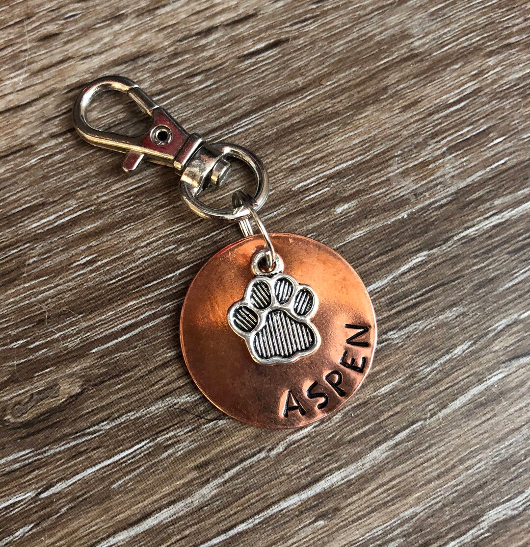 Round ID Tag With Large Charm - Etsy