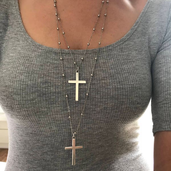 Large Cross Necklace - Etsy