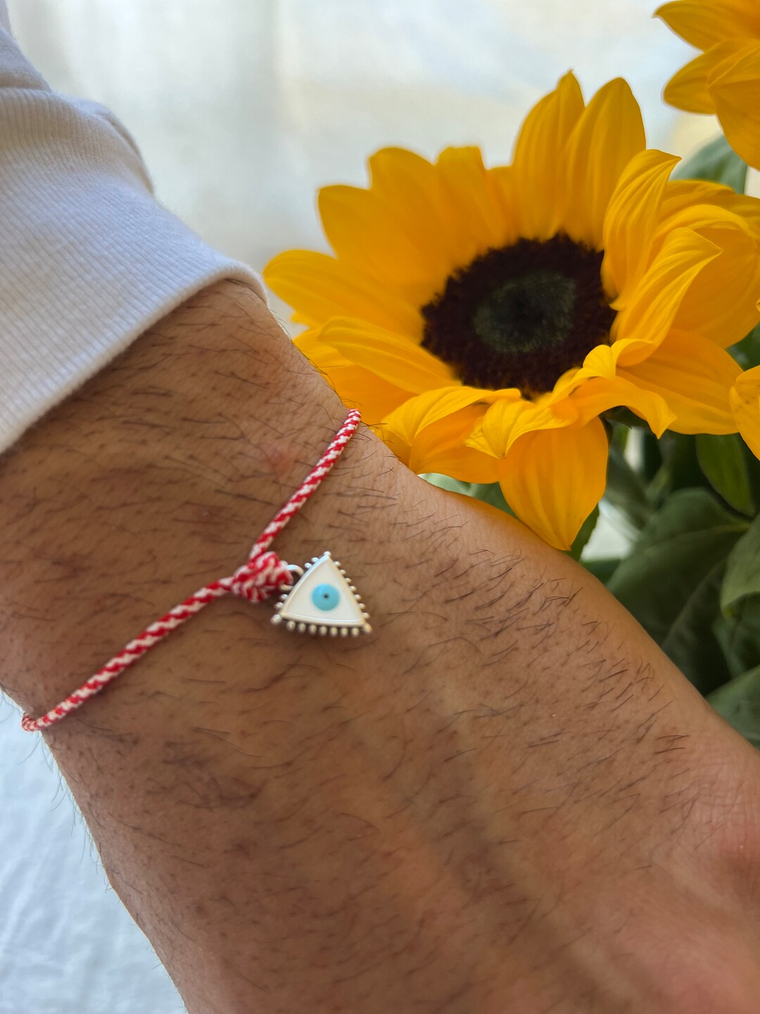 Mens Bracelet, Evil Eye Bracelet: Greek Bracelet, March Bracelet, Red ...