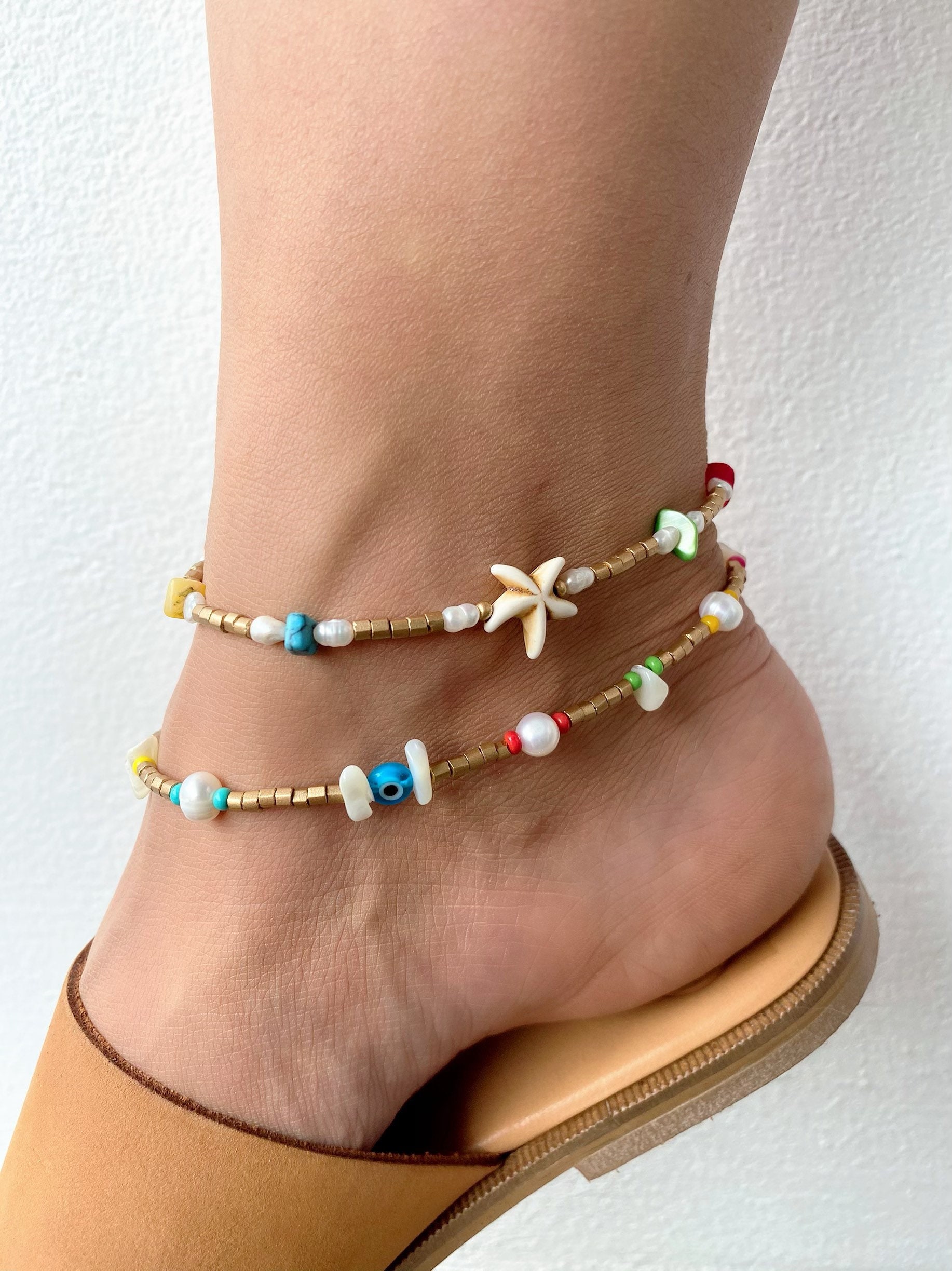 Boho Anklets Adjustable Beaded Anklets Beach Anklets Summer - Etsy