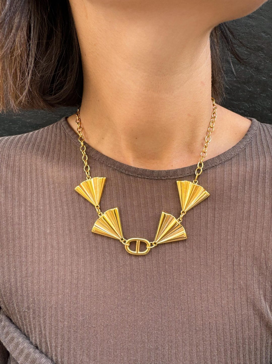 Gold Elegant Necklace, Chic Necklace, Dainty Necklace, Gold Pendant ...