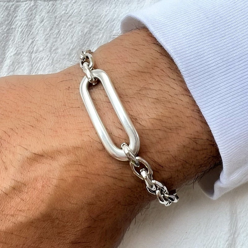 Men's Bracelets Silver - Etsy