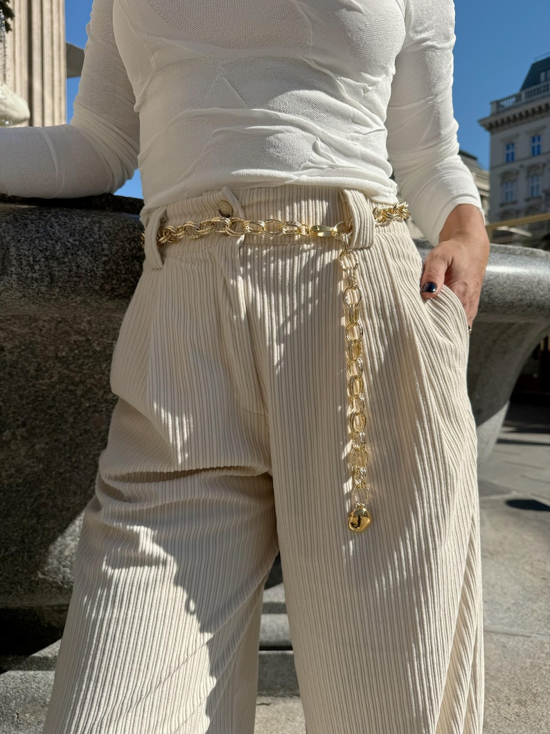 Gold Aluminum Chain Belt, Women Accessoriies, Boho Charm Waist Belt ...