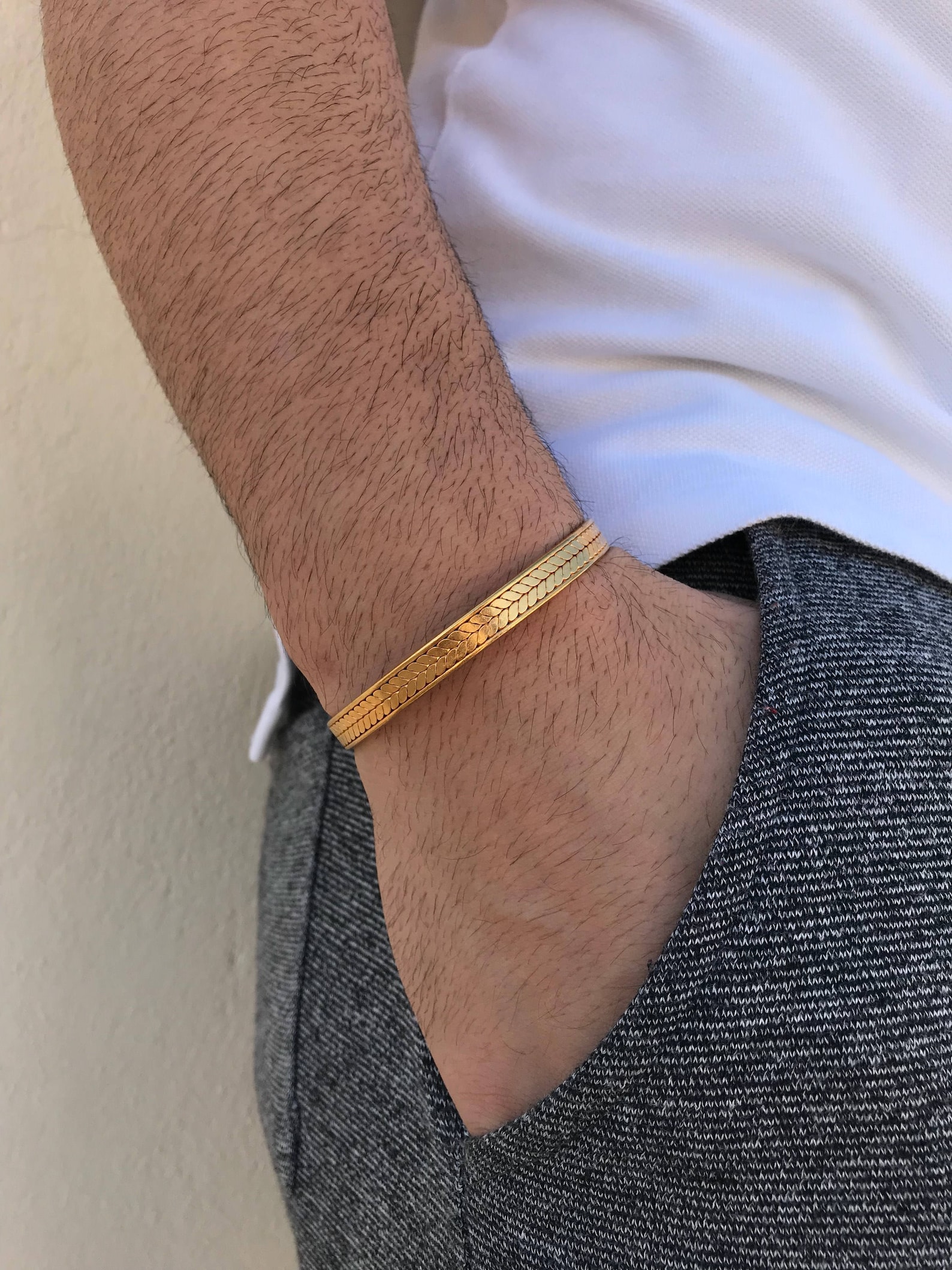 Men's Bracelet Cuff Bracelet Men Gold Bangle Bracelet - Etsy UK