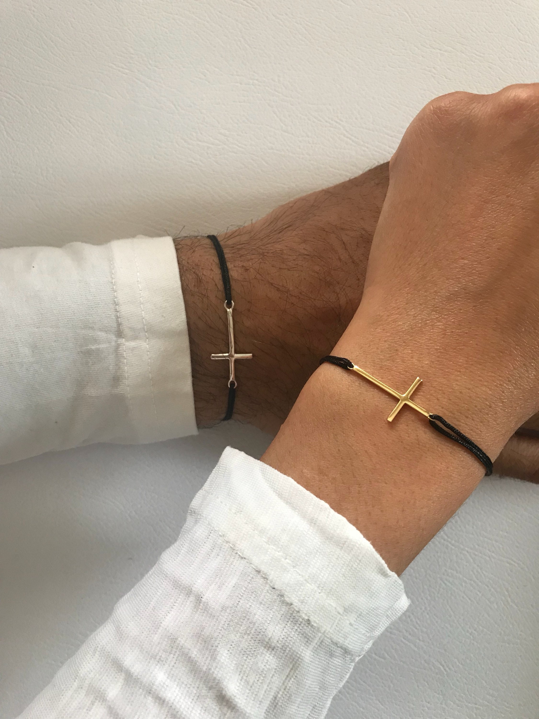 Cross Bracelets, Couples Bracelets, Matching Set Jewelry, Made From ...